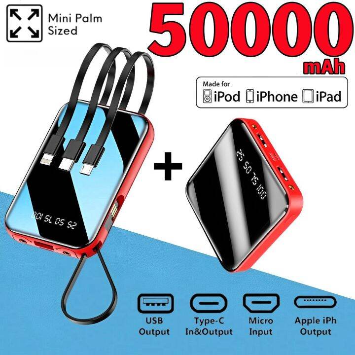 100% Original powerbank mini pocket 50000mAh powerbank with built in ...