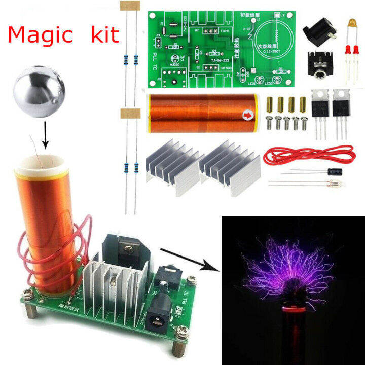 LANG DIY Kit Mini Tesla Coil Plasma Speaker Set Electronic Field Music ...