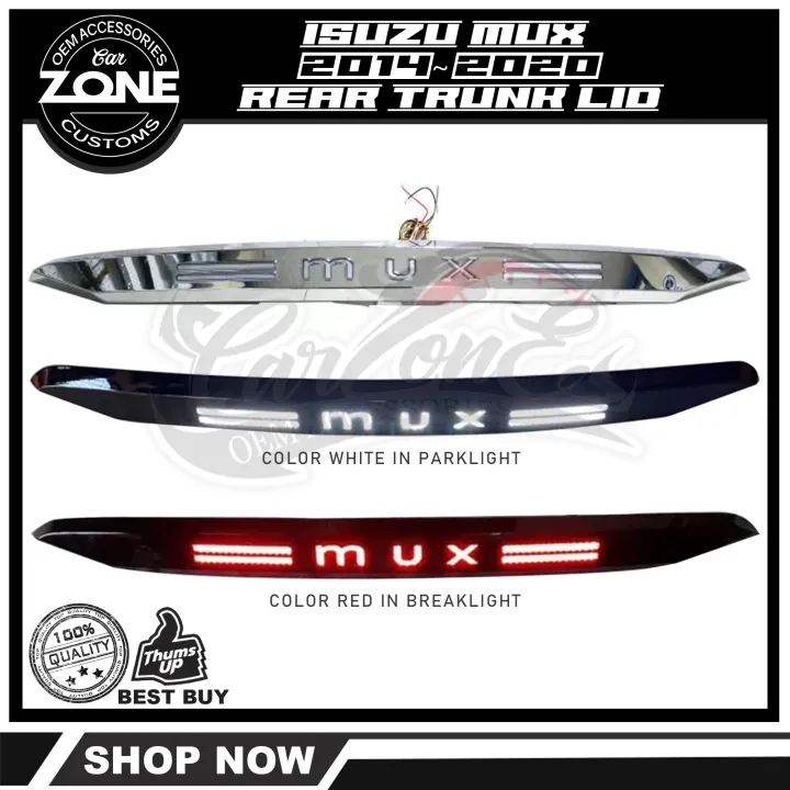 Isuzu MUX 2014-2020 Rear Trunk Lid Assembly (Dual Function Full LED MUX Logo) Chrome in Color ...