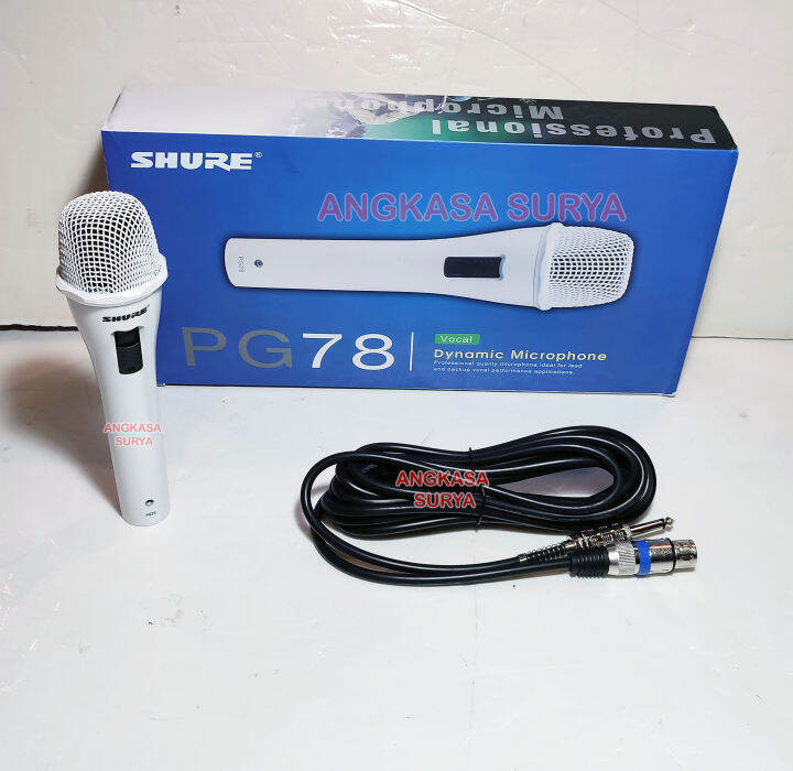 MIC SHURE PG78 / PG 78 MICROPHONE KABEL WARNA PUTIH | Lazada Indonesia