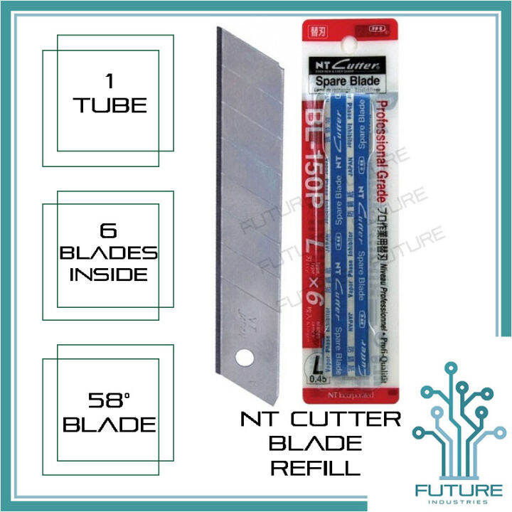 NT Cutter Spare Blade Refill Pack BL150 Sold Per Tube (6) Blades Per Order Cutter Refill Big ...