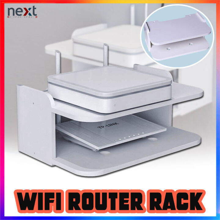 1PC Wifi Router Storage Rack Display Holder Double Floating Wall Mount ...