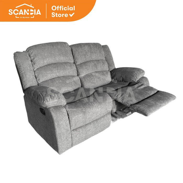 SCANDIA Sofa Recliner 2 Seater Kursi Gunnar 152x92x99 Cm Abu Gray C522 | Lazada Indonesia