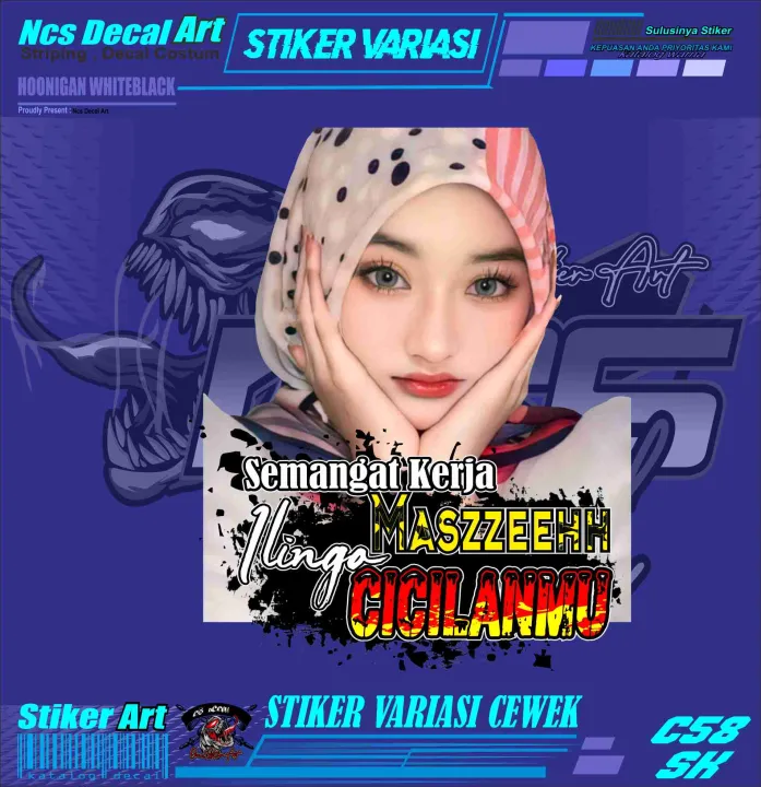 stiker mobil decal gambar cewek keren vektor / sticker motor cewek ...