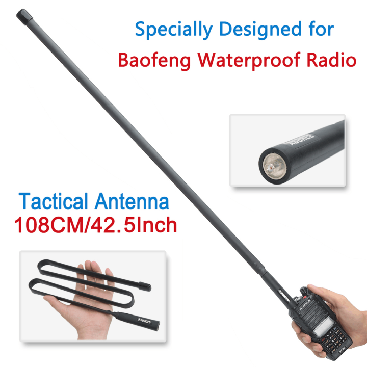 SMA-Female 108CM CS Tactical Antenna Foldable For BaoFeng UV-XR UV-9R ...