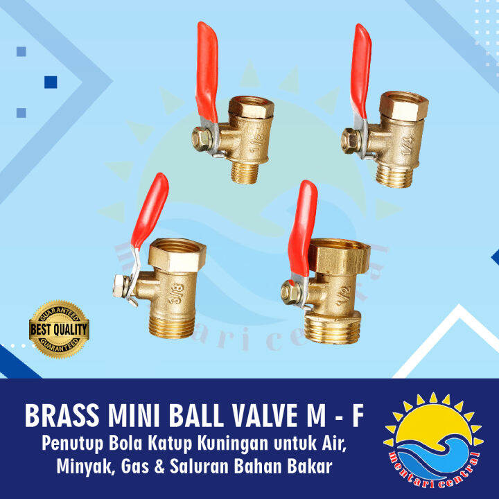 Stop Kran Angin Kompresor 1/4" / Ball Valve 1/4 Inch Inci Kuningan male ...