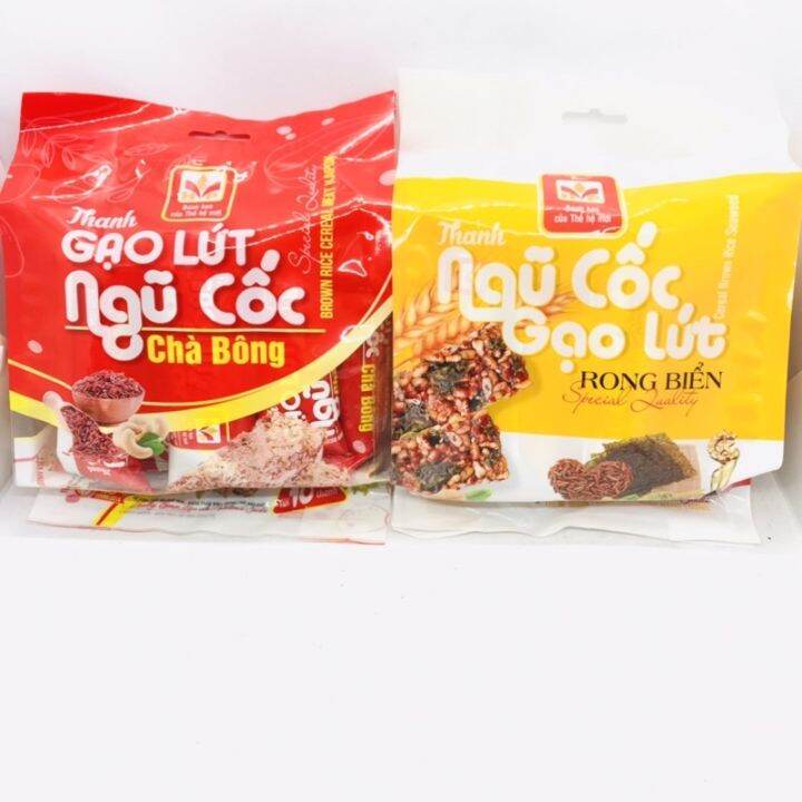 Thanh Cơm Gạo Lứt Ngũ Cốc Chà Bông , Ngũ Cốc Rong Biển , Thơm Ngon Bổ ...