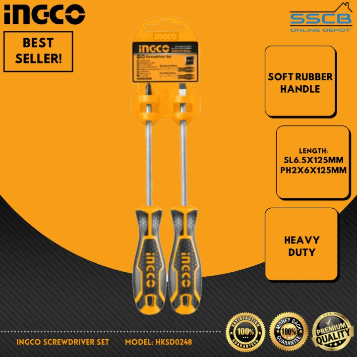 Ingco 2 Pc Screwdriver Set (HKSD0248) | Lazada PH