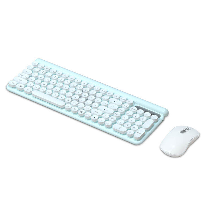 Gaming Keyboard and Mouse, 2.4G Wireless Retro Punk Typewriter-Style ...