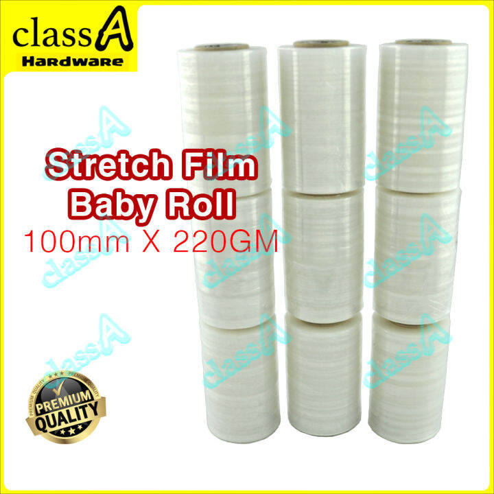 ClassAHW Baby Roll Stretch Film Baby Roll Mini Stretch Film 100mm x 220g Transparent Putih | Lazada