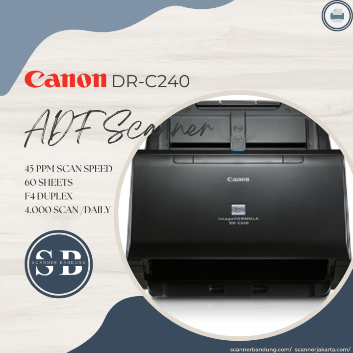 Scanner Canon DR-C240 / alat scanner kertas F4 / mesin scanner dokumen ...