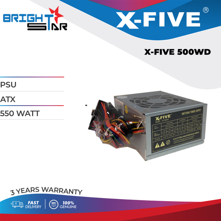 POWER SUPPLY UNIT X-FIVE 500WD / ATX / 500W / 3Y WARRANTY | Lazada