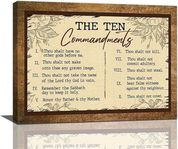 10 Commandments Wall Art Motivational Ten Commandments Wall Decor