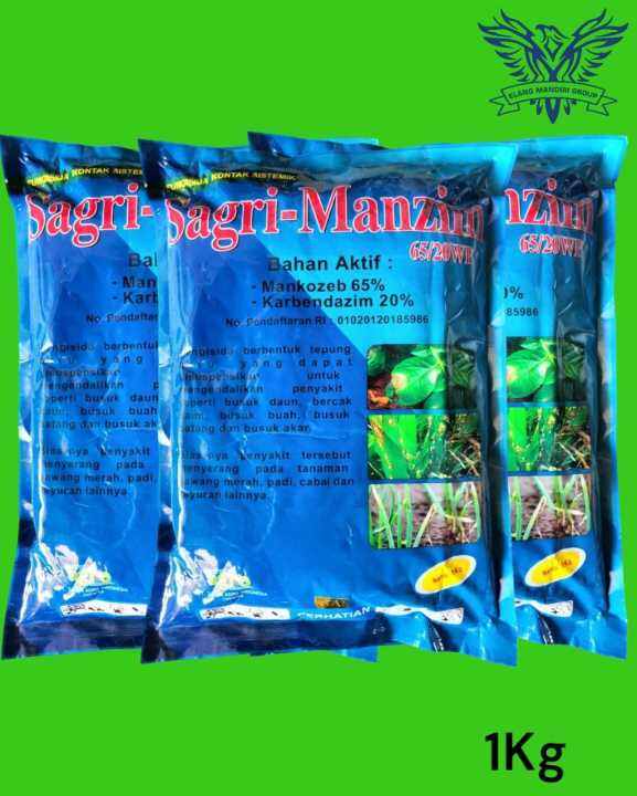 Fungisida Sagri-Manzim 65/20 WP 1 KG SAGRI MANZIM Bahan Aktif Mankozeb 65% + Karbendazim 20% ...
