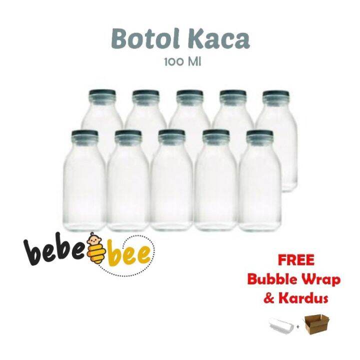 Botol Kaca ASI 100 ml ASIP VIAL Botol Susu Ibu Dan Bayi Tutup Karet Botol clear vial Botol Asi ...
