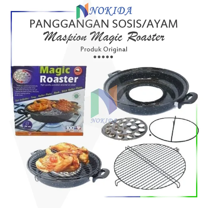 Nokida Magic Roaster Alat Pemanggang Ayam Bakar Anti Lengket [34 Cm ...
