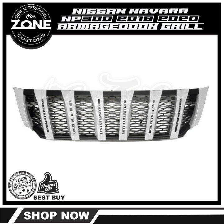 Armageddon Grill for Nissan Navara NP300 2016-2020 (Black/White ...