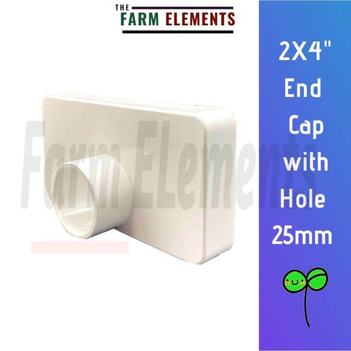 2X4 inch Rectangular NFT End Cap with 25mm Hole for Hydroponic Use | Lazada