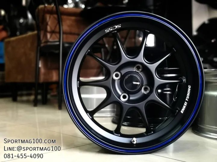 ล้อแม็กซ์ Enkei SC55 4รู100 สีดำเส้นน้ำเงิน 15นิ้ว | Lazada.co.th