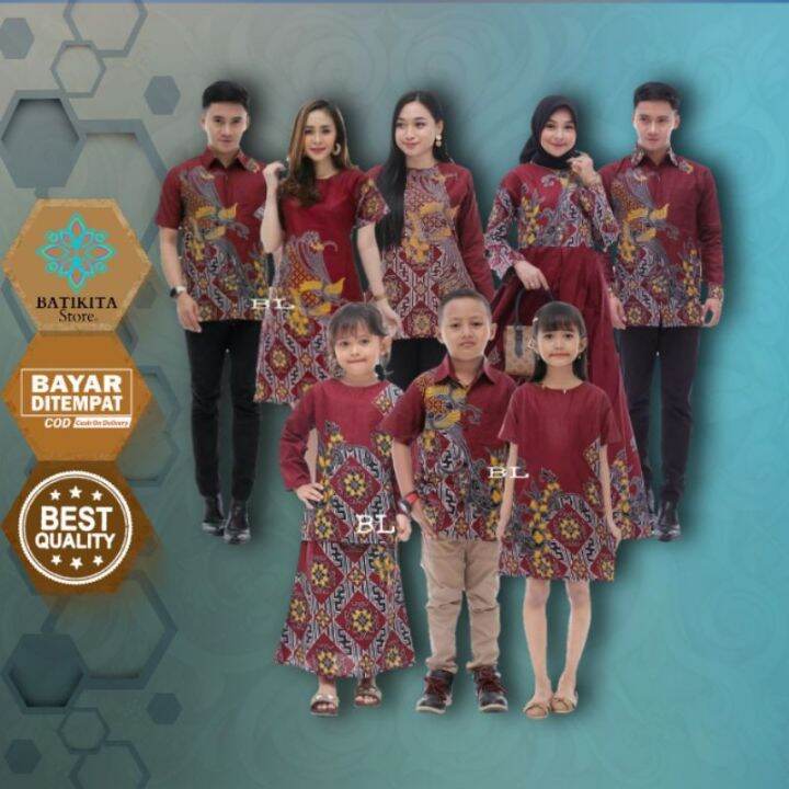 BAtik Motif Kenari Marun - Seragam Batik Couple Keluarga - Batik Family ...