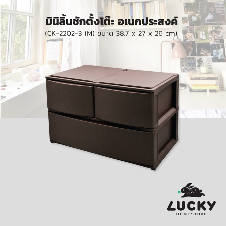 LUCKY HOME ลิ้นชักตั้งโต๊ะ 2 ชั้น CK-2202 ขนาด (กว้าง x ยาว x สูง) : 38 ...