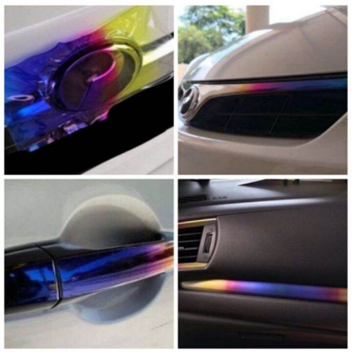 Titanium Car Wrapping Sticker Door handle Wrap Chrome Grill Logo Eye ...