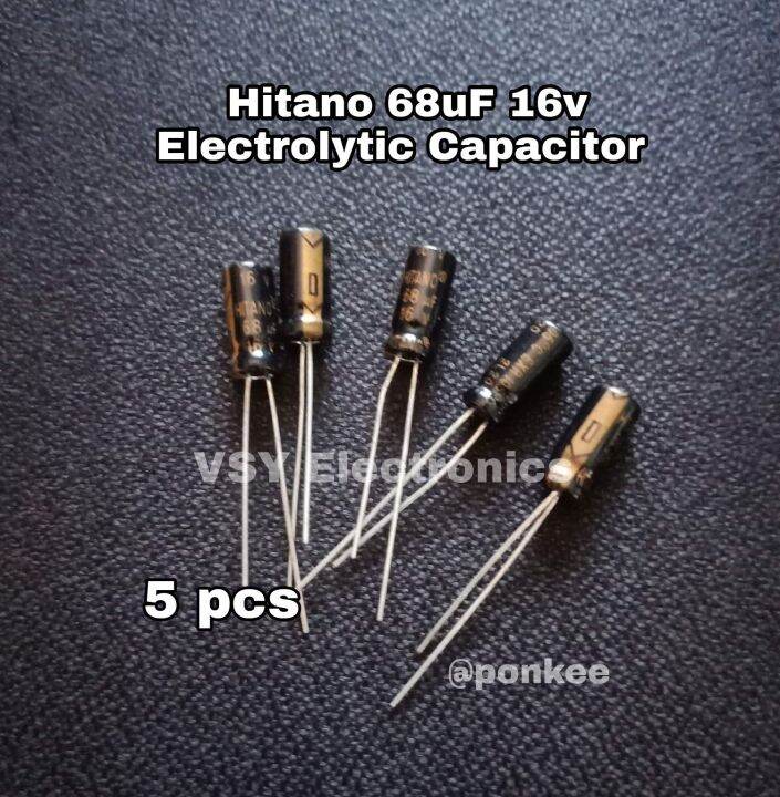 5pcs Hitano 68uF / 68mfd / 68uF 16v / 68 microfarad 16 volts ...