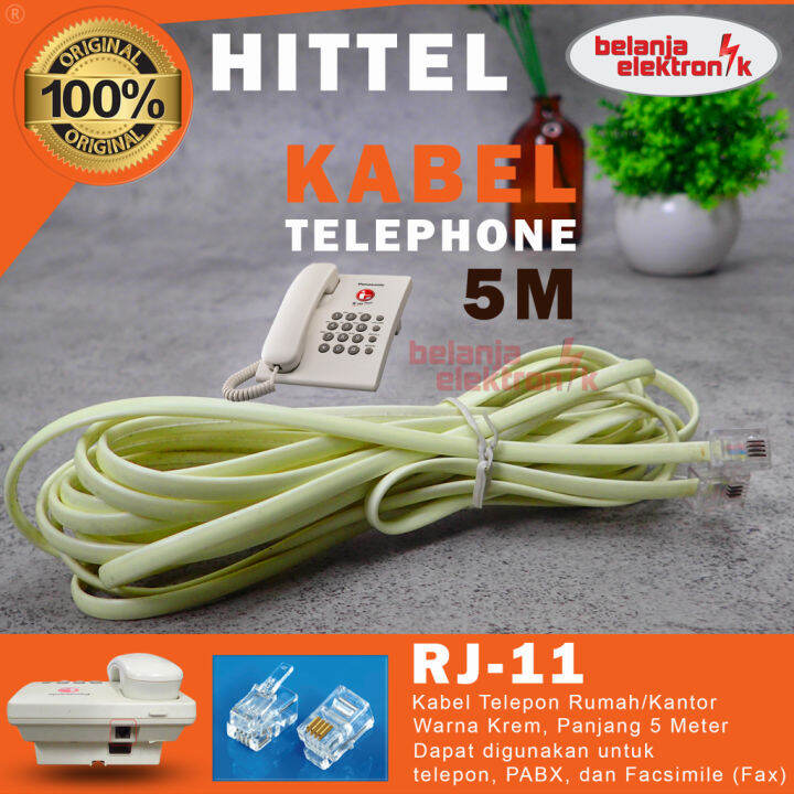 KABEL LINE TELPON 5 METER JACK RJ-11 | Lazada Indonesia
