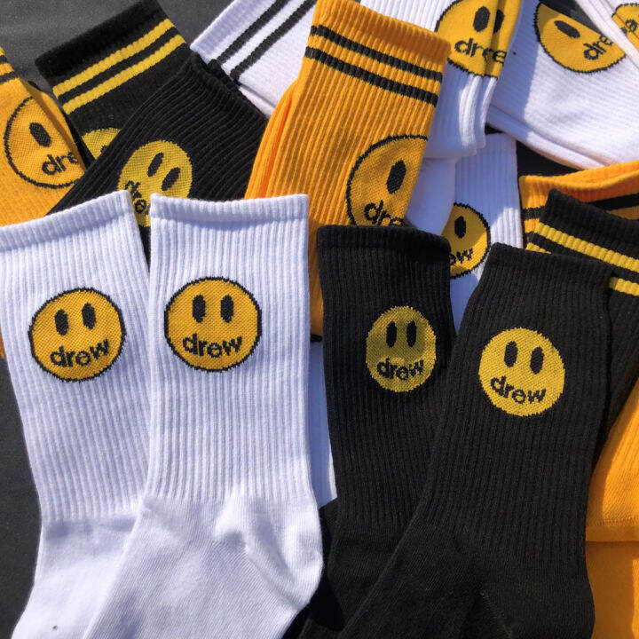 Korean iconic socks drew smiley face socks drew house | Lazada PH