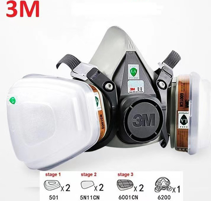 （Giao hàng nhanh）Bộ mặt nạ phòng độc 3M 6200 và phun thuốc sâu, phòng độc khói đám cháy chung cư ...
