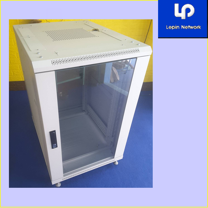 L4. ตู้แร็ค Network Server Cabinet 19" 18u 60x80 cm Load 800 kgs Glass ...