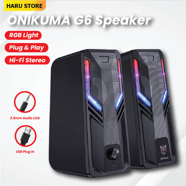 ONIKUMA G6 Wired Desktop Gaming Speaker 3.5mm Jack 2.0 PC Speakers Gamer With Light | Lazada
