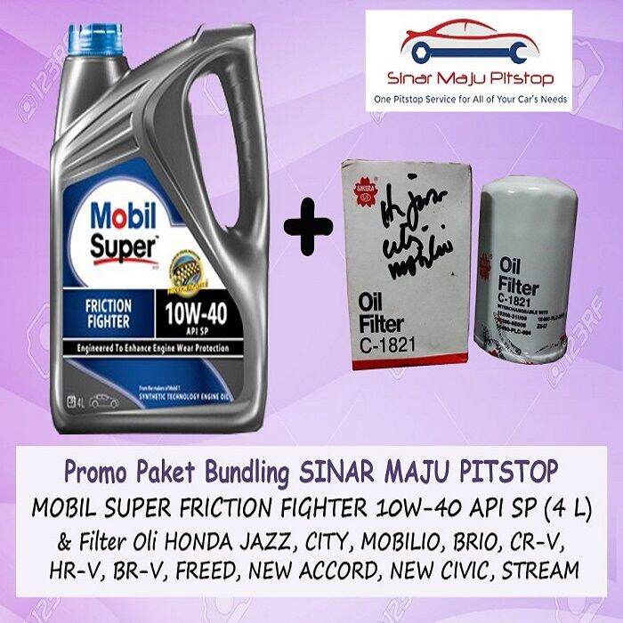 Promo Paket Bundling Oli MOBIL SUPER FRICTION FIGHTER 10W-40 API SP ...