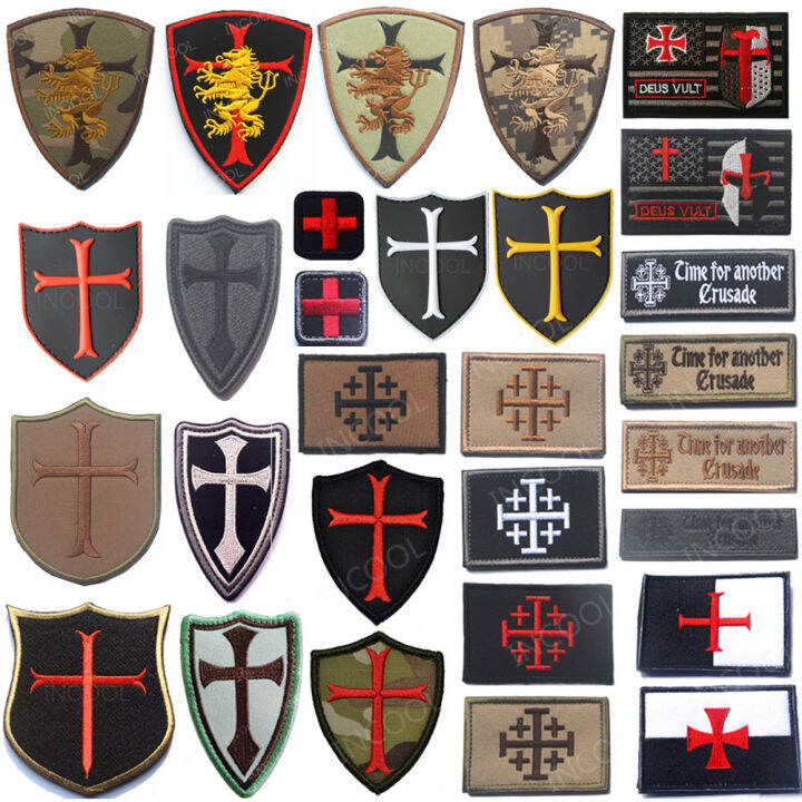 Boutique DIY accessories☊ Knights Templar Embroidered Patches Cross ...
