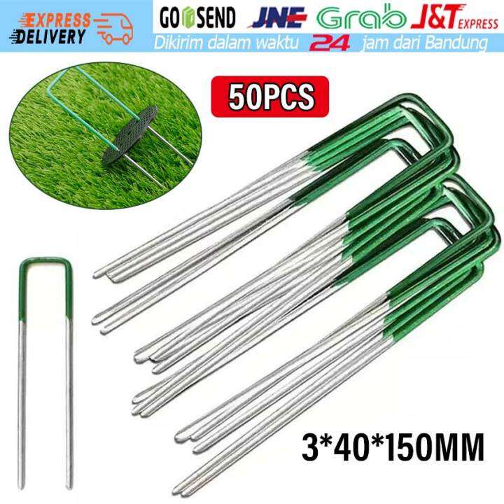 50Pcs/Set Paku-U Rumput Sintetis Paku U Aksesoris Alat Pertanian Dan ...
