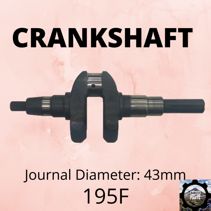 Crankshaft 195F (43mm journal diameter) Single Piston Air-cooled Diesel ...