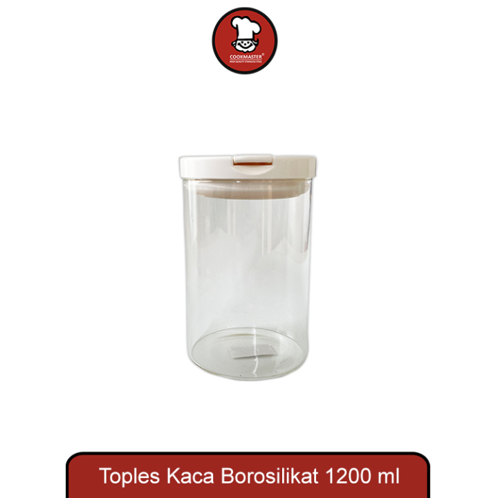 Cookmaster Toples Kaca Borosilikat Kedap Udara 1200 ml | Lazada Indonesia