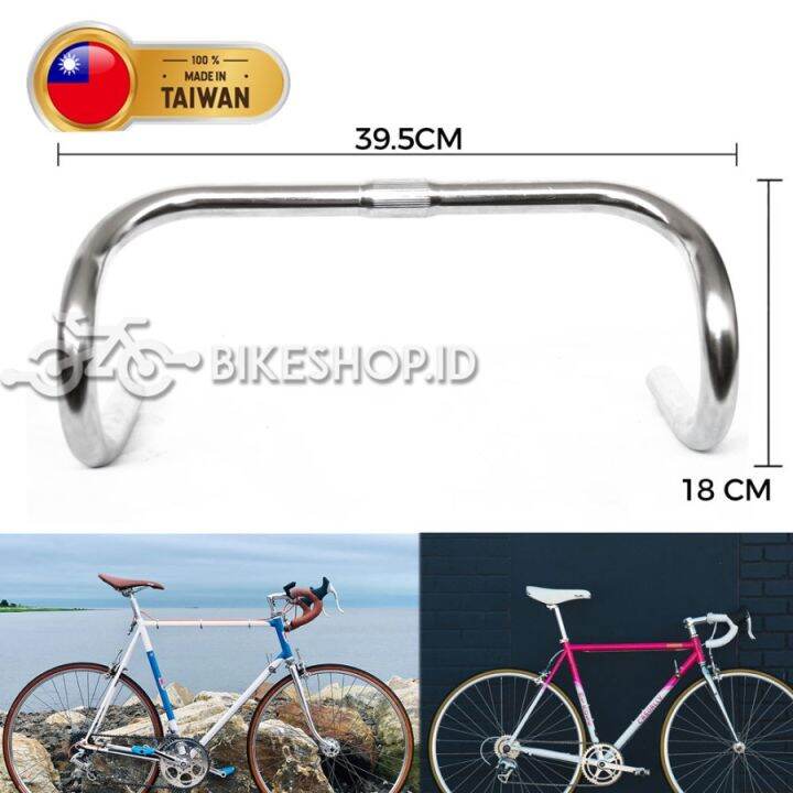 Stang sepeda balap roadbike atau fixie dropbar model lengkung bullhorn tanduk handlebar high ...