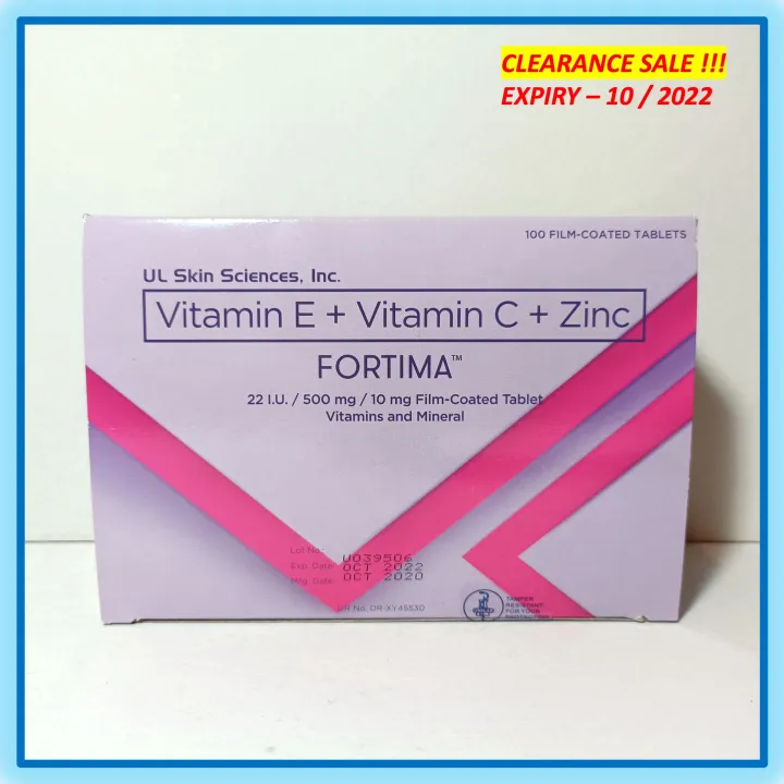 Fortima 100s (Vitamin E + Vitamin C + Zinc) 100 tablets by UNILAB ...