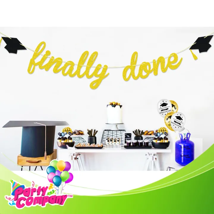Finally Done Gold Glitter Banner for Grad Party | Lazada PH
