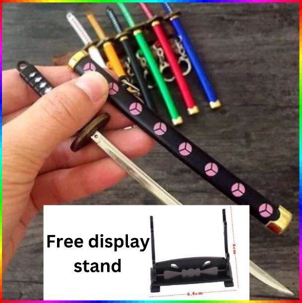 Sword Keychain + Stand One Piece Roronoa Zoro Swords shusui Keychains ...