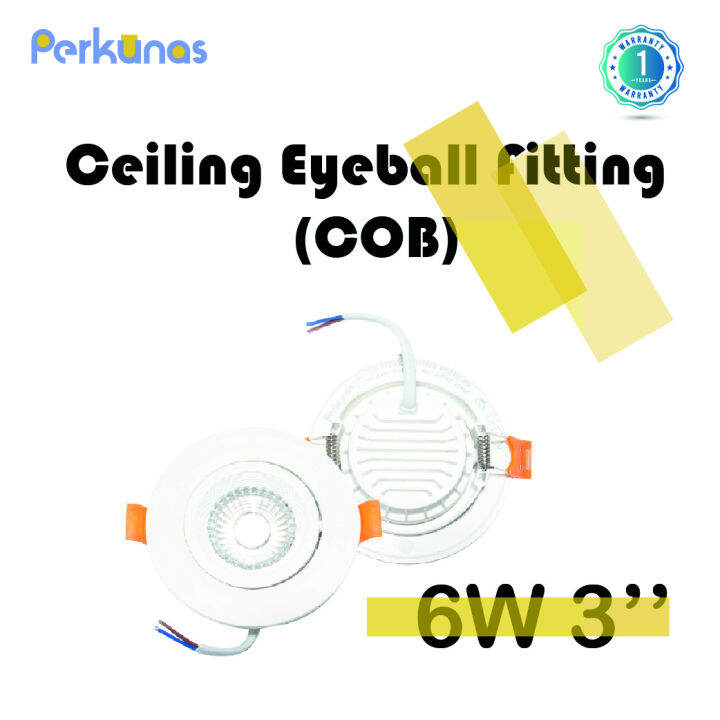 PERKUNAS 6W 3 INCHES CEILING EYEBALL FITTING COB CEILING DOWNLIGHT | Lazada