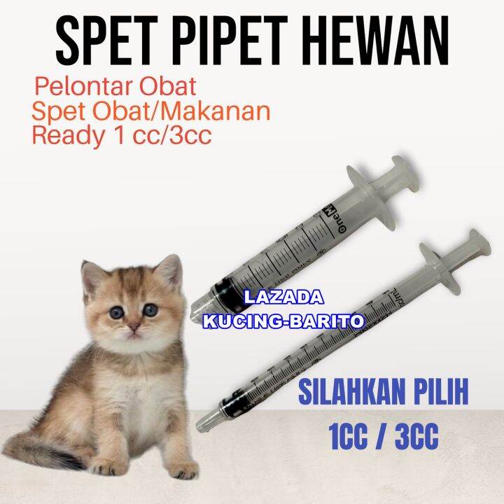 Spet Pipet Hewan 1ml 3ml Spuit 1cc 3cc Pelontar Kapsul Obat Kucing ...