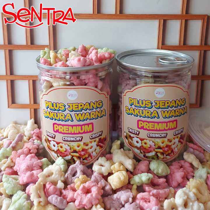 Cemilan Pilus Jepang Sakura Bunga Kembang Sakura Warna Premium Kemasan ...