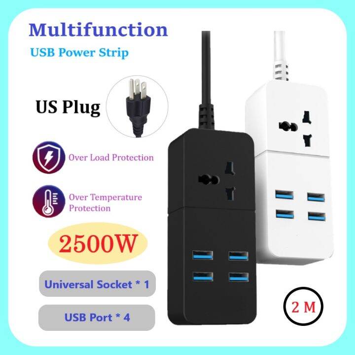 [LSG] Extension Wire Power socket 5V/3.1A with 4 USB Ports and 1 ...