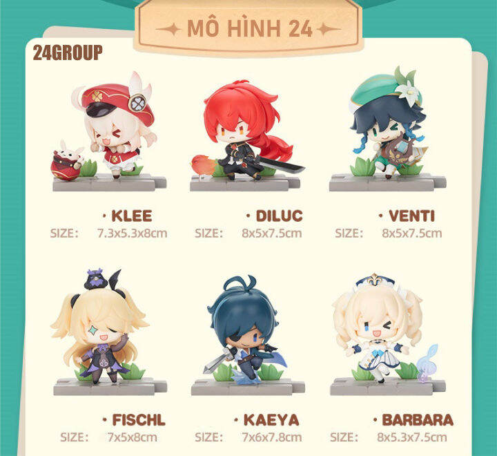 ️ [COMBO 6 CON] bỘ ĐỒ CHƠI Mô hình đồ chơi tượng nhân vật Genshin ...
