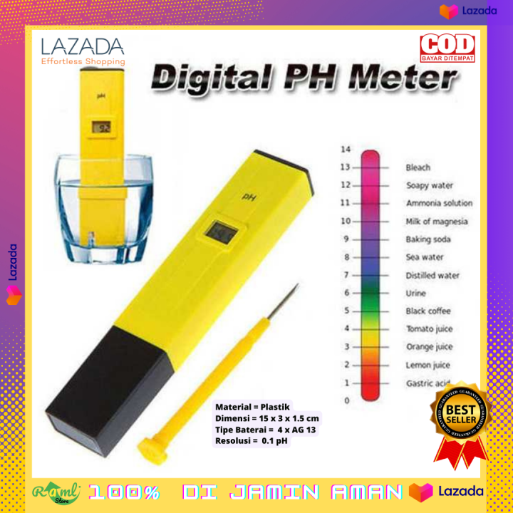 Alat Ukur Uji PH Meter Tester Pen Air Minum / Alat Ukur PH Aquarium ...