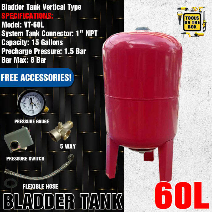 Bladder Tank Vertical Type 15 Gallons VT-60L | Lazada PH