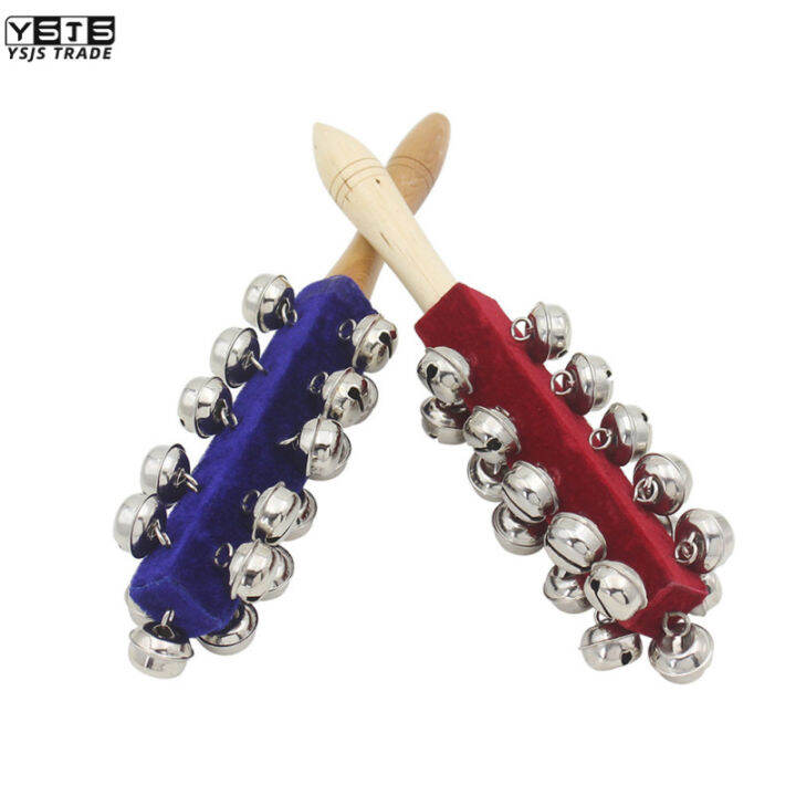 【Hot Sale🥇】Flannel 21 Bells Hand Rattle Stick Bell Percussion Shaker ...