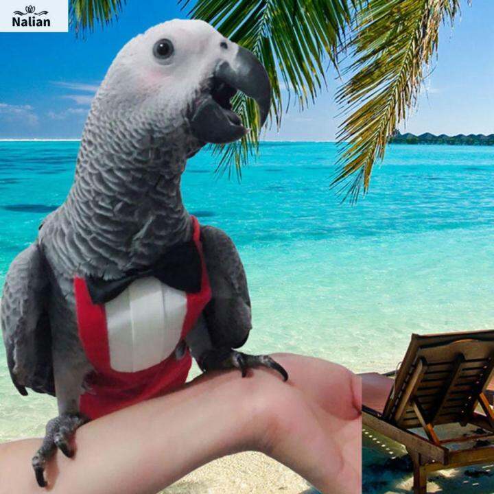 NALIAN With Bow Tie Waterproof Macaw Party Prop Business Suit Birds ...